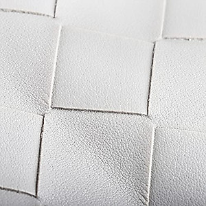 Wrist Bag Tote Bag Knot Bag Women's Portable Purse PU Leather Wrist Bag Woven Pattern Bucket Shape Large Size Handle Purse(Grey)