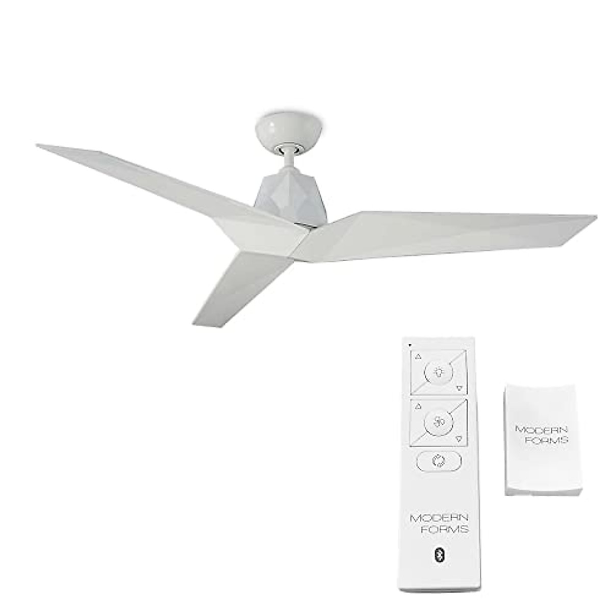 Vortex Smart Indoor and Outdoor 3-Blade Ceiling Fan 60in Gloss White with Remote Control works with Alexa, Google Assistant, Samsung Things, and iOS or Android App