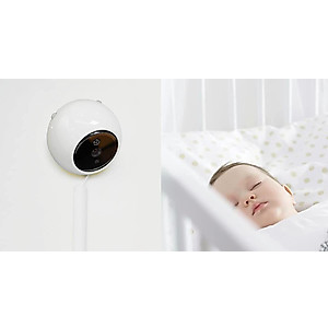 Amaryllo iBabi Smart Baby Monitor: 1080p FHD, Night Vision, Cry/Voice Alerts, 360 Auto-Tracking PTZ, Danger Zone, Baby's Daily Insights, Two-Way Audio, Lullaby Player, Wall Mount Included (White)