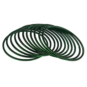 Efulgenz Metal Bangles for Women Indian Jewelry Two Dozen Wedding Bangles Set Plain Glossy Green Bangles Bracelets Bridal Bangle Set Fashion Costume Jewelry Accessories for Women (24 Pcs) Size 2.4
