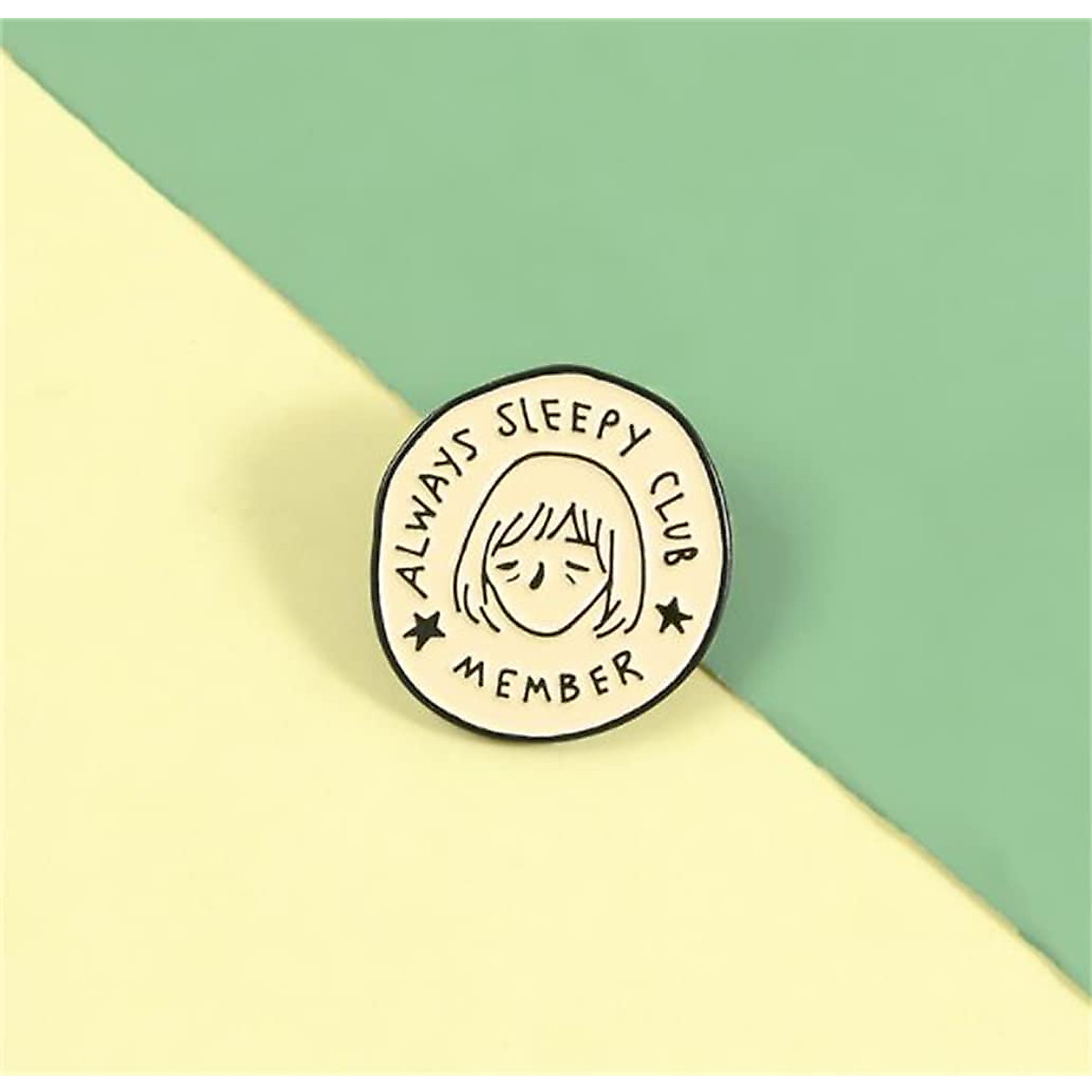 Always Sleepy Club Remeber Enamel Pin Meme Funny Lazy Always Tired Round Badge Brooches Lapel Pin For Friends Gifts
