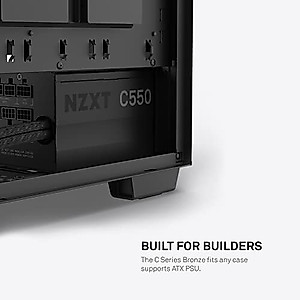 NZXT C550 Bronze - PA-5B1BB-US - 550 Watt PSU - 80 Plus Bronze Certified - DC-DC technology - Semi Modular Design - Sleeved Cables - ATX Gaming Power Supply