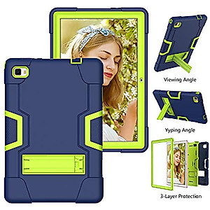 Kebiory Shockproof Rugged Hybrid with Screen Protector Cover for Dragon Touch 102/Blackview Tab 7/7 Pro/OSCAL Pad 10 Tablet/TECLAST P30S/M40 Plus/M40S/M40 PRO/P20S/P20HD/P40HD (Navy/Green,1 Pack)