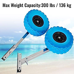 Bestauto Boat Launching Wheels Stainless Steel Transom Launching Wheel Dolly Stainless Steel for Inflatable Boat
