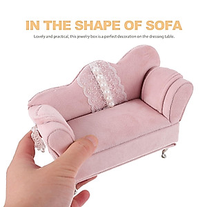 ibasenice Jewelry Storage Box Sofa Jewelry Box Nordic Jewelry Armoire Sofa Couch Beautiful Jewelry Case Dollhouse Furniture Desktop Decoration for Women Girls