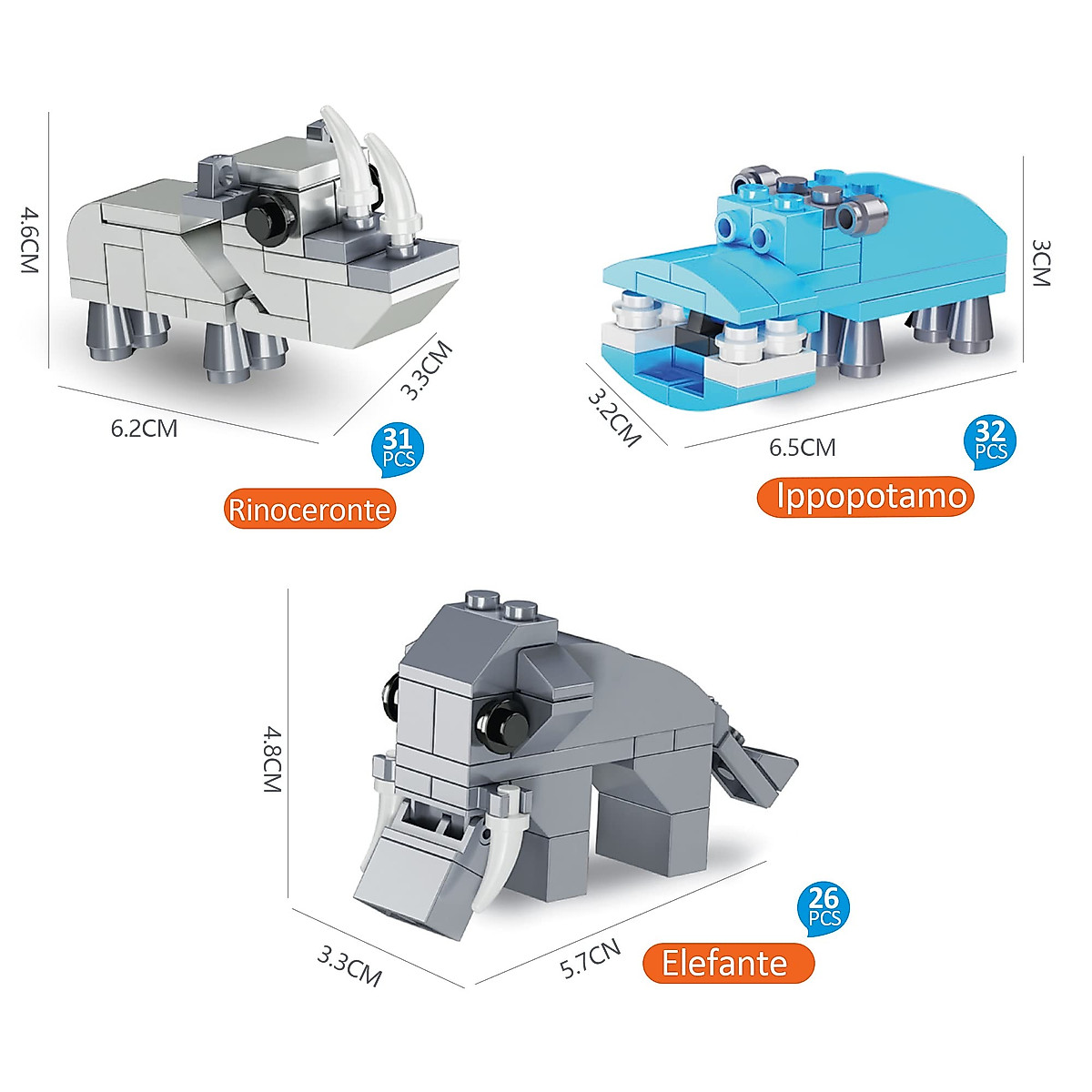 DESOOA Mini Building Blocks Animals Toys, Educational 3D Puzzle Mystery Boxes for Boys Girls Christmas Stocking Stuffers Party Favors Gifts 6 Box