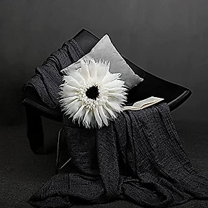 ELSKERJW Flower Pillows, Round Throw Pillows with Insert Accent Aesthetic Cushion Decorative 3D Handmade Pillows Unique Pillows for Home Bed Couch Chair Gifts White 14Inch