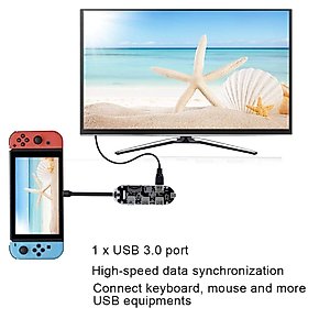 USB C Port Expande, 7-in-1 Hub Docking Station Transparent SD Card Reader HDMI Adapter USB C Hub Devices Adapter PD Charging (5Gbps