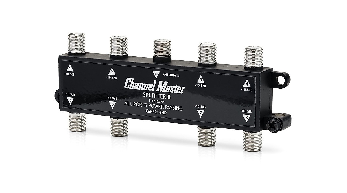 Channel Master 8-Way TV Antenna & Cable Signal Splitter