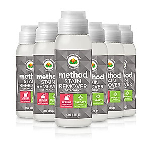 Method Stain Remover, Fragrance Free, Built-in Brush & Plant-Based Formula Combine to Target Set-in Stains, 6 FL Oz, (Pack of 9)