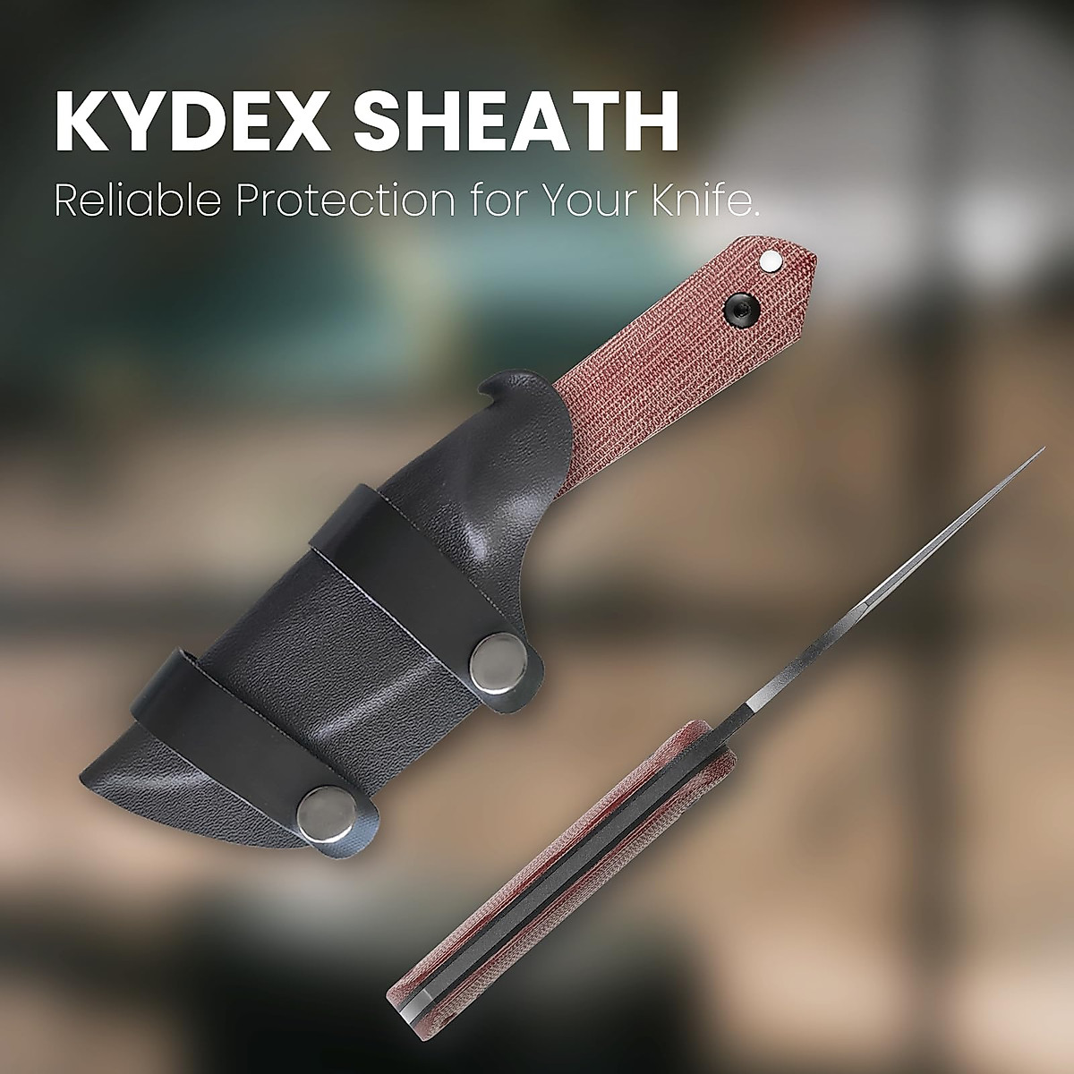 Kizer/Maverick Customs Harpoon Fixed-blade Knife D2 Blade with Red Micarta Handle - 1040E1