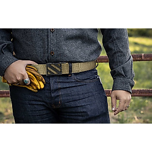 YOETEY Ratchet Tactical Gun Belt for Men - 1.5" Stiff Nylon Web Work Belts Heavy Duty for Concealed Carry Holster