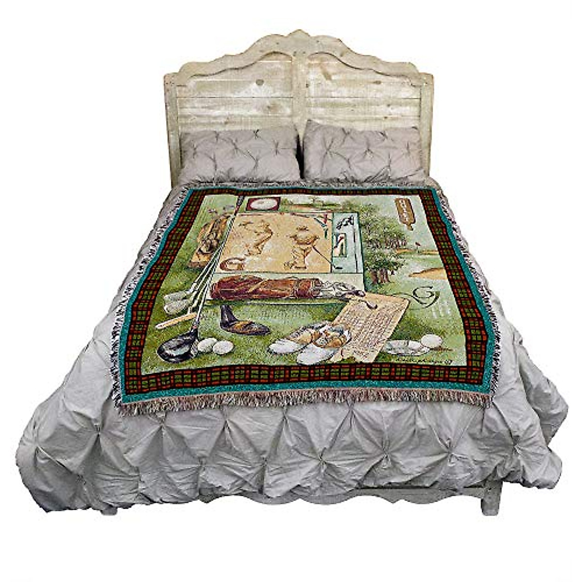 Pure Country Weavers Quiet Golf Lover Blanket by Anita Phillips - Sports Fan Coach Team Gift Tapestry Throw Woven from Cotton - Made in The USA (72x54)