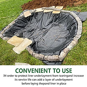 Topdeep 10x15 ft Pond Liner, LDPE 20 Mil Thickness Fish Pond Liners for Outdoor Ponds, Pond Skins for Waterfall, Fish or koi Pond, Fountains and Bed Planter