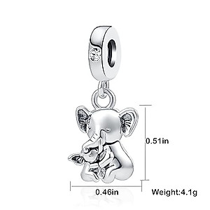 NanMuc Lucky Elephant Charm for Pandora Bracelet Good Luck Animal Bead for Family Mother and Daughter Son Grandma