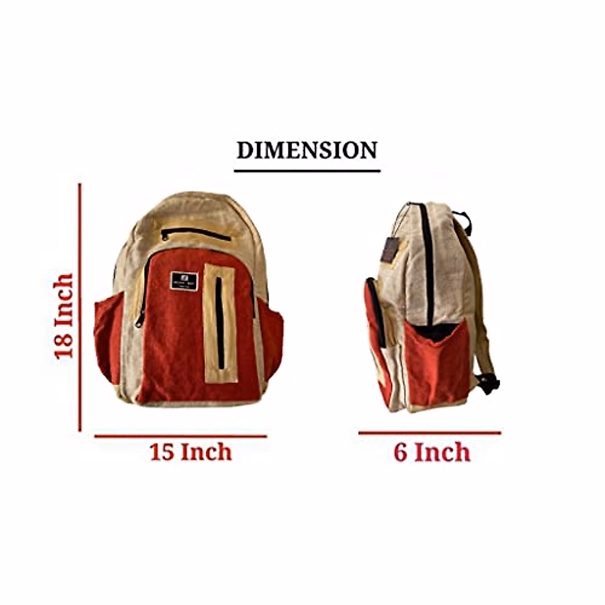 Zillion Craft Classic Back Pack from Himalayan core Hemp Fiber. Best fit for School College and Outdoor Activities with Comfort and Style.Hand Made Hemp Backpack with Unisex Design