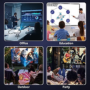 Projector Screen 120 inch, FUDONI Double Sided Outdoor Movie Screen 16:9 Foldable Washable, Portable Projector Screen Outdoor Indoor Projection Screen for Home Theater Camping Party Office