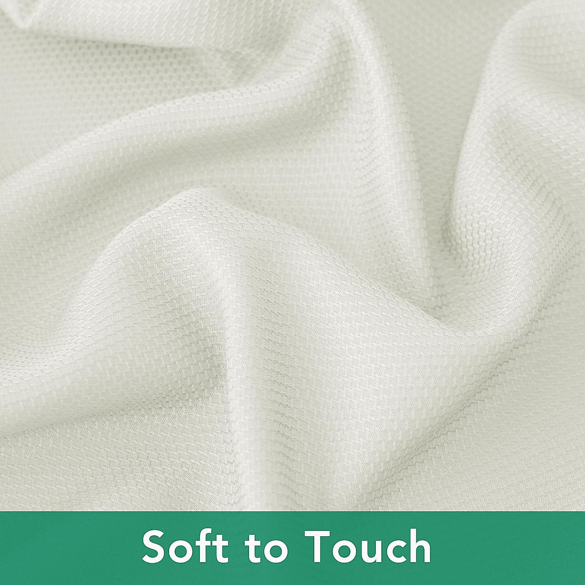 Biscaynebay Textured Fabric Tablecloths Round 60" for Tables' Diameters from 20" to 40", Ivory Water Resistant Tablecloths for Dining, Kitchen, Wedding, Parties etc. Machine Washable