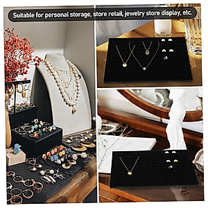 Cabilock 6 Pcs Jewelry Box Pad Ring Inserts Pads Ring Tray Gift Jewelry Tray Black Foam Ring Insert Rings Ring Insert Pad Jewlery Earring Holder Insert Support Necklace Sponge