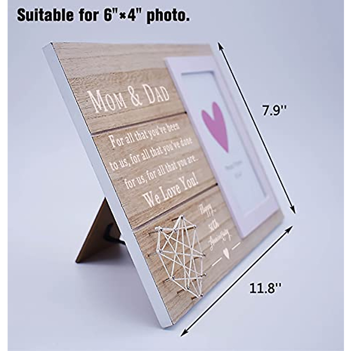 NZY Happy 50th Wedding Anniversary for Mom and Dad Parents - Picture Frame Gift- For All That You're Been to Us, For All That You've Done for Us-Fifty Years of Marriage Gift - Photo Frame Gift