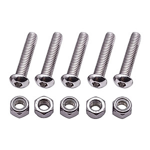 3/8-16 x 3 (10 Sets) Stainless Steel Button Head Socket Cap Screws with Hex Locknuts with Nylon Insert, Stainless Steel 304 (18-8), Full Thread, Allen Hex Drive
