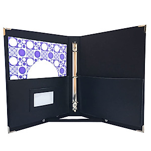 MSP Large Music Sheet Piano Folder 10" x 13.5" with Handle and 3 Rings Binder Large (220-Black) (Music Folder with Handle & Strap)