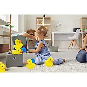 Yellow Rubber Duck Toy Duckies for Kids, Bath Birthday Gifts Baby Showers Classroom Incentives, Summer Beach and Pool Activity, 3.5" Inch (4-Pack)