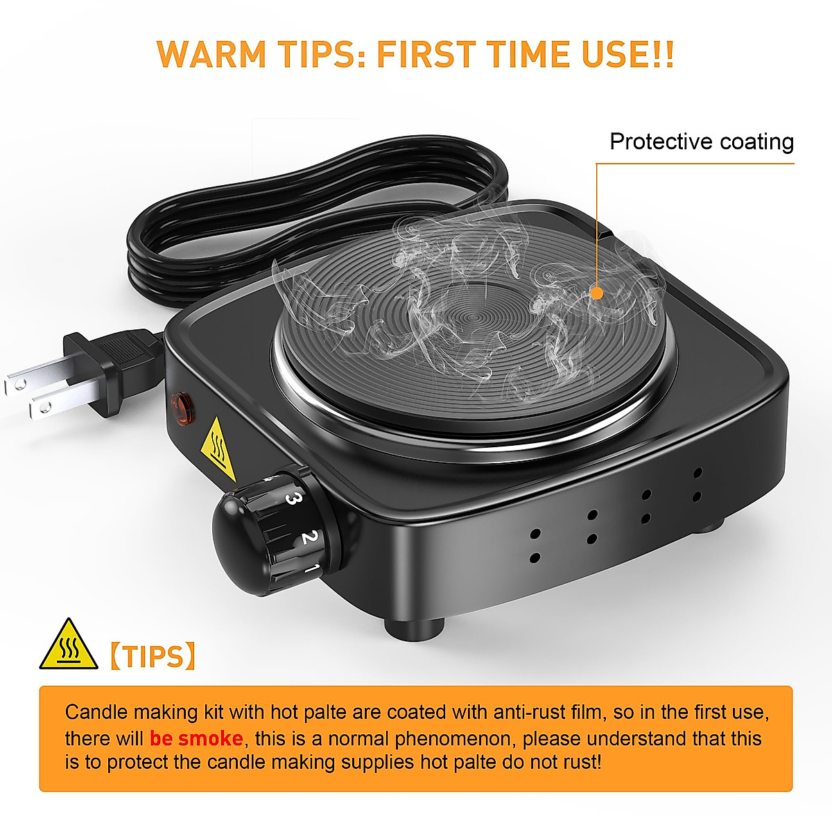 Ohcans Candle Making Kit with Electronic Hot Plate, Candle Making Kit for Adults, DIY Starter Candle Making Supplies, with 900ml Candle Make Pouring Pot, Stirring Spoon, Wicks Holder, Thermometers