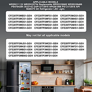 New Upgraded WR55x11132 Ge Refrigerator Light Replacement Led For Ge Led Refrigerator Light Bulb WR55x25754 Ge Refrigerator Light Bulb No-include Plastic Cover Easy Install 7PCS IN One (7)