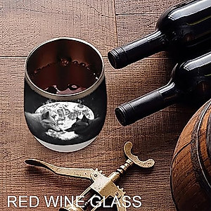 WYUSPGK 304 Stainless Steel Insulated Cup, Wolves Love Under The Moon Wild Animal Print Smooth Rim, Durable & Reusable - Perfect for Office, Home, And Travel