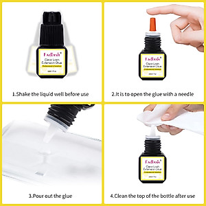 Lash Glue for Eyelash Extensions 5ml Clear Eyelash Glue 1S Drying Time 6 Weeks Retention Transparent Lash Extension Glue Extra Strong Eyelash Extension Glue Professional Use Only