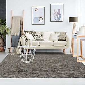 Superior Indoor/Outdoor Area Rug, Dual-Tone Reversible Braided Floor Decor for Patio, Front Porch, Entryway, Living Room, Office, Nursery, Artistic Home, 6' x 9', Latte-White