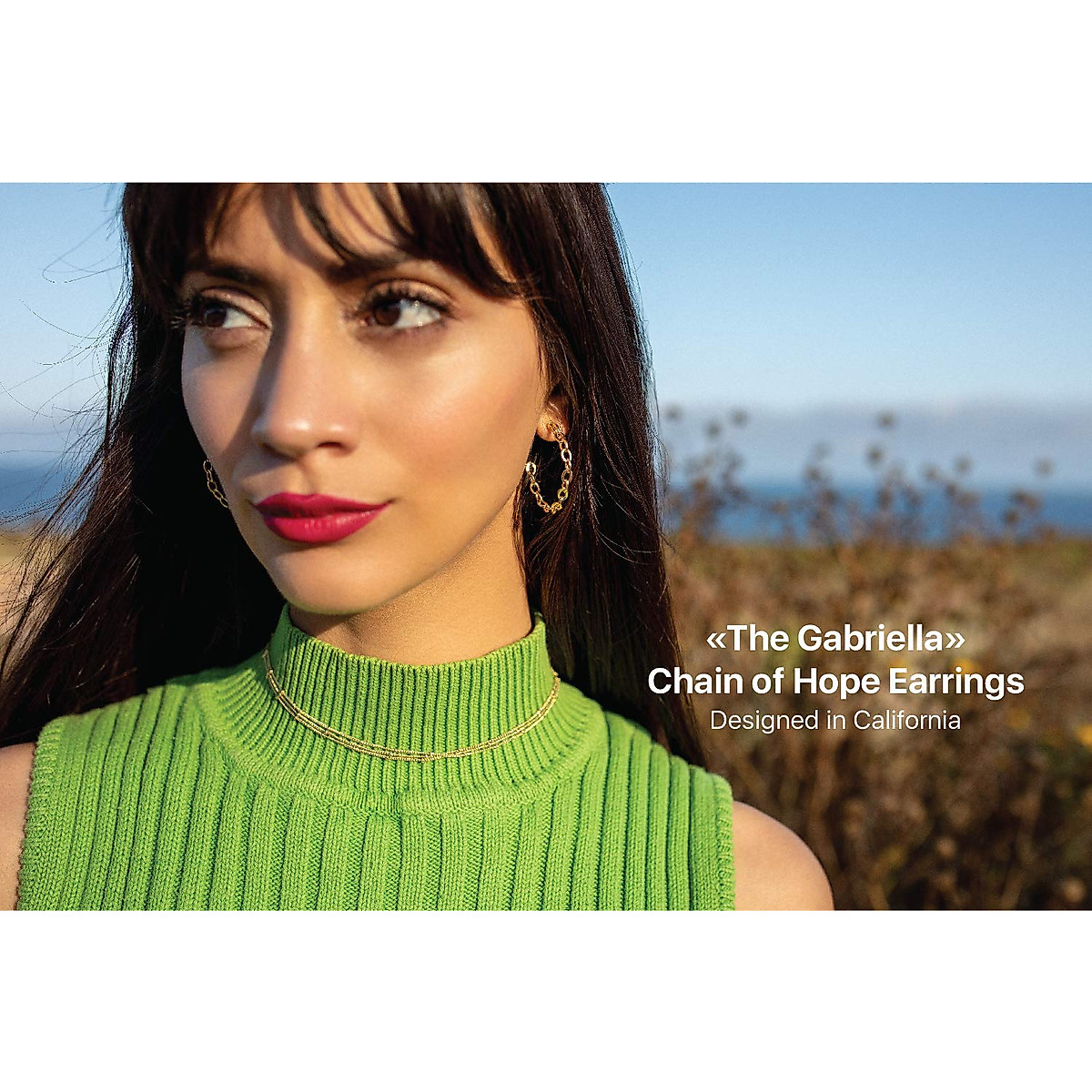 Benevolence LA Chain Hoop Earrings for Women, 14 Karat Gold Hoop Earrings for Women, 14k Real Gold Hoops Earrings, Chunky Gold Hoop Earrings, Large Gold Hoop Earrings, Women's Hoop Earrings 30mm