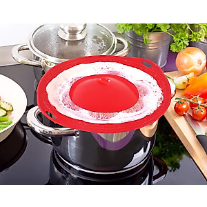 Boil Over Spill Stopper Lid for Steam Pot, BPA-Free 11.5" Silicone Cover, Used in Bakeware, Microwave Boil Spill Stopper Safe Guard (2 PCS)