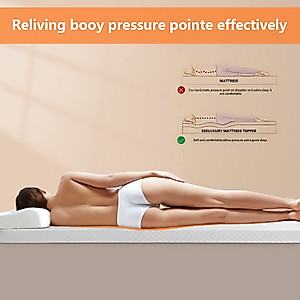 ORTHOMTEX 3 Inch Cooling Gel Memory Foam Mattress Topper Full Size Bed,Removable Soft Cover, Comfort Body Support - Pressure Relief