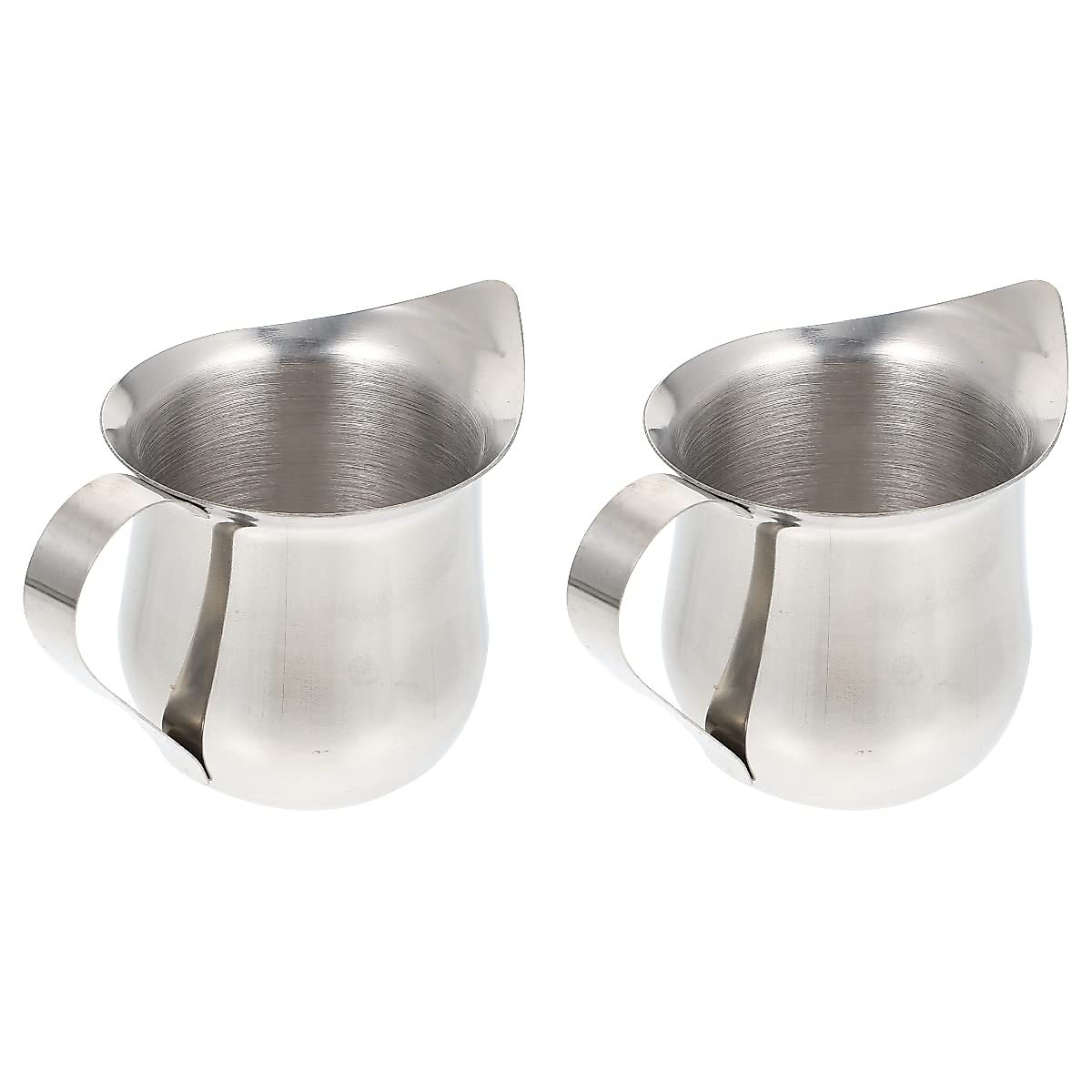 2 Pcs Stainless Steel Milk Cup Milk Pitcher Milk Container Sauce Holder Coffee Frothing Cup Milk Jug Kitchen Supply Practical Sauce Cup Multipurpose Cup Milk Holder Sauce Jug