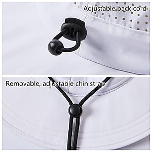 UVSAI UPF 50+ Bucket Sun Hat with Laser Perforated Mesh Cooling Adjustable Breathable Lightweight for Outdoor Men Women White