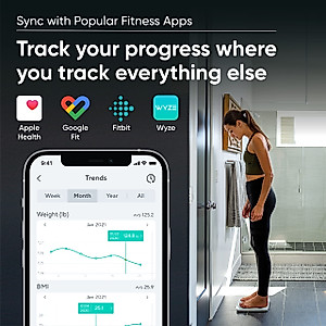 WYZE Scale S for Body Weight, Body Fat Monitor, Digital Bathroom Scale, Body Composition Analyer, Baby/Pet Mode, Wireless, Bluetooth, 400 lb Black&White