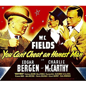 Posterazzi You Can'T Cheat An Honest Man From Left: W.C. Fields Charlie Mccarthy Edgar Bergen On Jumbo Window Card 1939 Movie Masterprint Poster Print, (28 x 22)