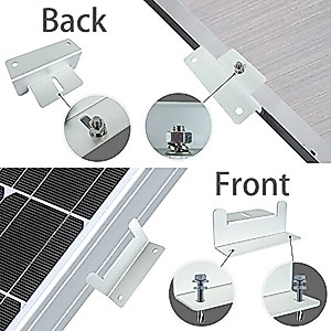 D&ONEHOS Solar Panel Mounting Z Brackets Lightweight Aluminum Corrosion-Free Construction for RVs, Trailers, Boats, Yachts, Wall and Other Off Gird Roof Installation, 16 Units per Set,Black