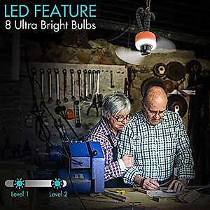 Portable Camping Ceiling Fan with Lights and Remote, 8000mAh Rechargeable Battery Powered Fan with 3 Speeds, Small Tent Fan with Flexible Tripod, USB Outdoor Fan for RV Gazebo Travel Patio Umbrella