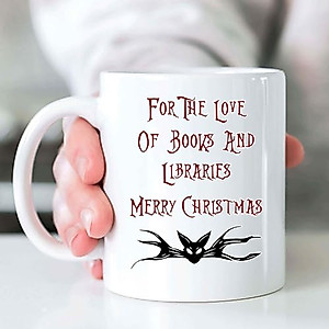 Unique Librarian Gift, Ideal Christmas Present for Book Lovers - Library Tree Sweat on 11 Oz White Ceramic Coffee Mug