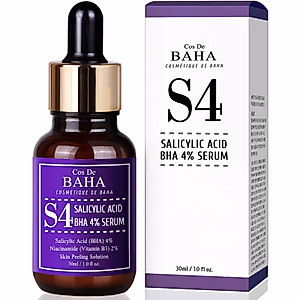 Cos De BAHA Salicylic Acid 4% Exfoliating Facial Serum with Niacinamide, 1 Fl Oz (30ml)