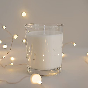 Set of 20 White Votive Candles for Home Décor Weddings Holidays Party and DIY, Unscented Soy Wax Candle Filled in Clear Glass