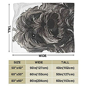 Luxury Fleece Bed Blankets, Doug The Schnauzer Hand Drawn Black Dog Funny Animal Christmas Throw Blankets, All Seasons Ultra Soft Plush Blanket for Dad Couch Preschool