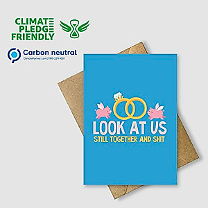 Funny anniversary card for him or her with envelope | Original anniversary present for wife, husband, girlfriend, boyfriend. | Joke card for Valentine's Day for men or women