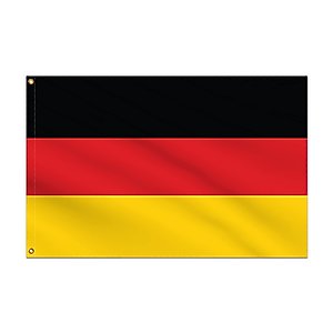 BannerBuzz Germany Flag Knitted Fabric 90 GSM - Lightweight, Bright & Vivid Colors, Brass Grommets Use for Indoor-Outdoor Purpose (9' W X 6' H)