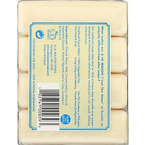A LA MAISON - Triple French Milled Unscented Natural Moisturizing Hand Soap Bar (4 Bars of Soap, 3.5 oz) (4 Bars, 3.5 oz, Goat Milk)