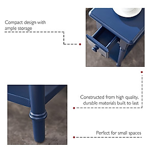 Leick Home Coastal Narrow Side Table, Navy Blue