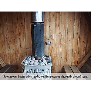 HSE Cedar Sauna Aromatherapy Bowl Oil Cup Holder with Swinging Arm and Screw Covers (Red Cedar)